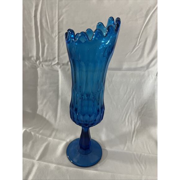 Unmarked | Accents | Vintage Royal Blue Mcm Pedestal Vase 1 Tall With ...